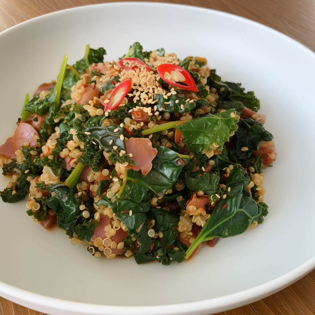 Spicy Asian Kale and Sorghum Pearls - Sorghum Checkoff